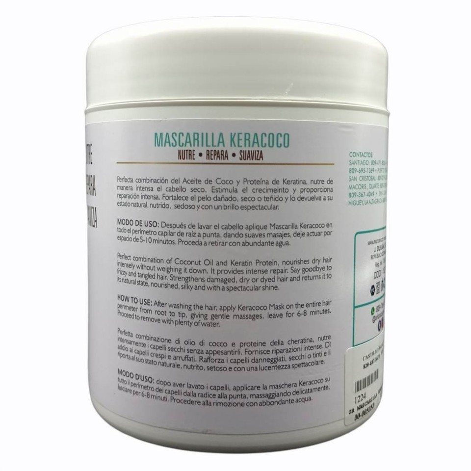 Kera Coco Coconut & Keratin Hair Mask 1000ml Orion Cosmetics ...