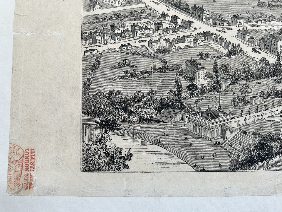 1864 Dublin Ireland Panorama Engraving Illustrated London News Huge ...