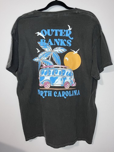 OBX OUTER BANKS NC Vintage Wash Graphic Tee Beaches Unisex T-Shirt Sz L ...