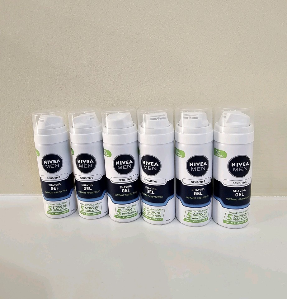 Nivea Men Sensitive Mini Shaving Gel 30ml - Pack Of 6 | Travel Size ...