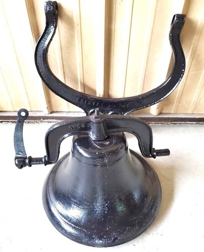 Antique Vintage Crystal Metal #2 Cast Iron Bell & Yoke USA School ...