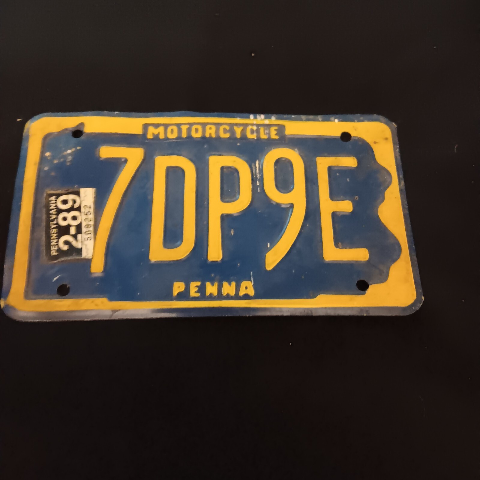 Vintage Pa Motorcycle License Plate. 1989 | eBay