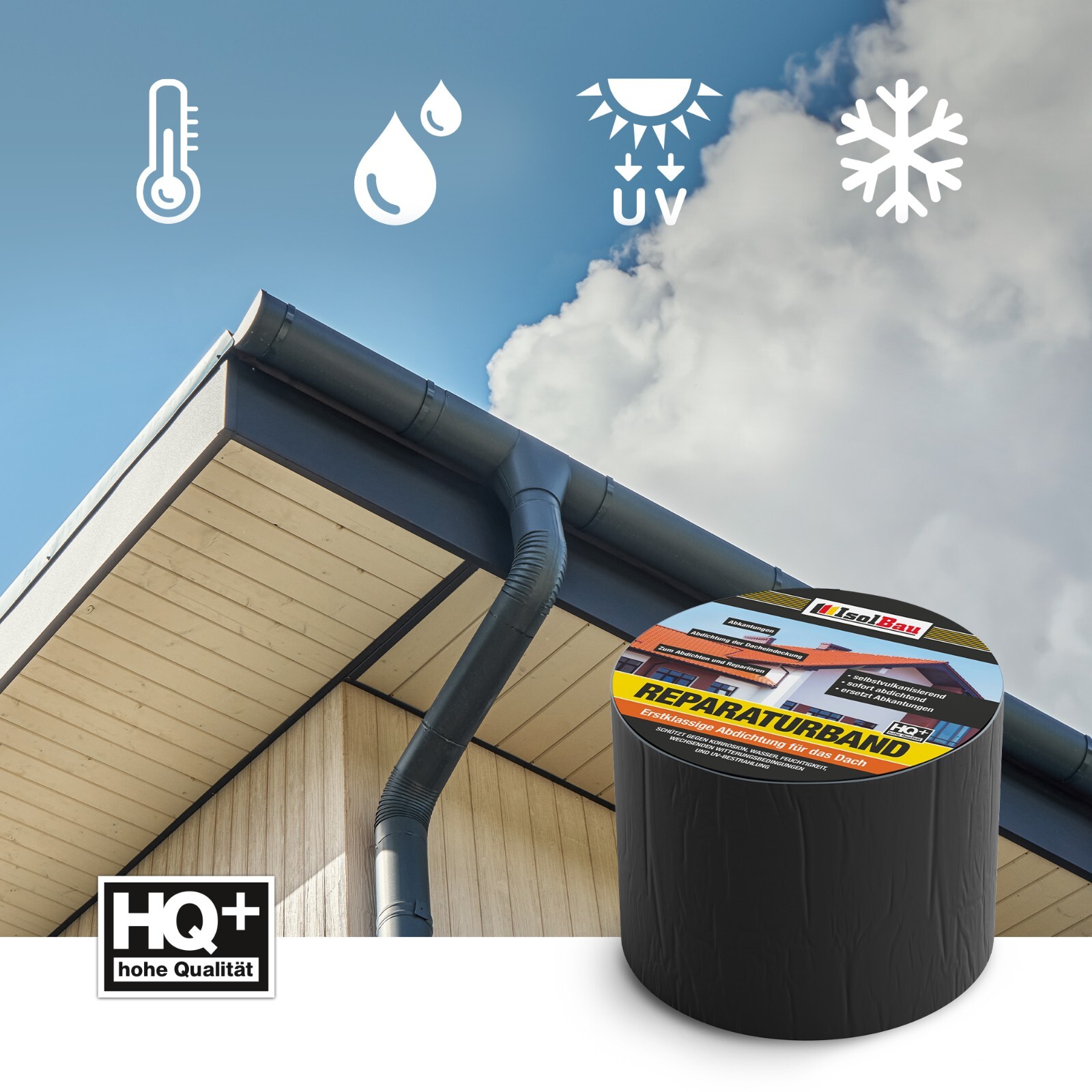 Reparaturband 10m Selbstklebendes Bitumenband Butylband Dachdeckerband ...