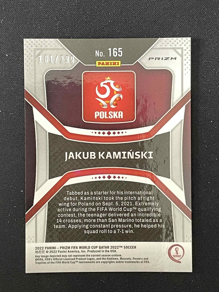 Jakub Kaminski 2022 Panini Prizm FIFA World Cup Qatar RC Blue /299 #165 ...