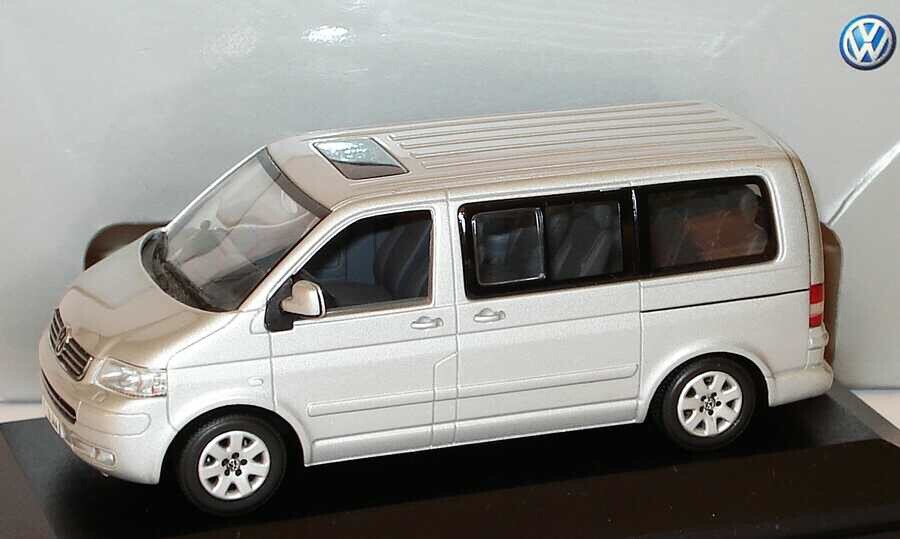 VERY RARE VW T5 7H TDI MULTIVAN BUS REFLEX SILVER 1:43 MINICHAMPS ...