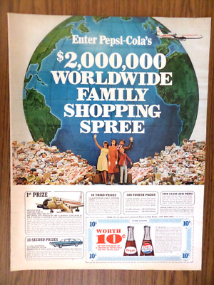 1966 Pepsi Cola Ad Enter $2,000,000 Worldwide Family Shopping Spree | eBay