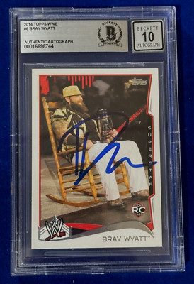 WWE BRAY WYATT Signed 2014 Topps Card #6 Beckett Slabbed Auto 10 RC | eBay