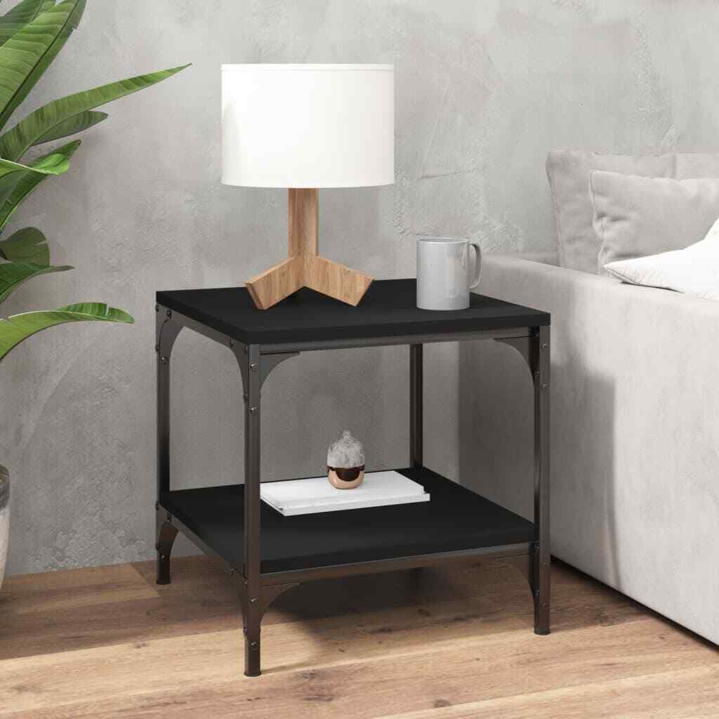vidaXL Side Tables 2PCS Black 40x40x40cm Engineered Wood GOF | eBay