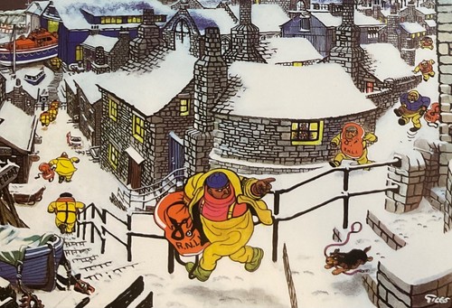 CHARITY SINGLE CHRISTMAS CARD ~ RNLI ~ GILES CARTOON FUNNY ~ SEE DESCR ...