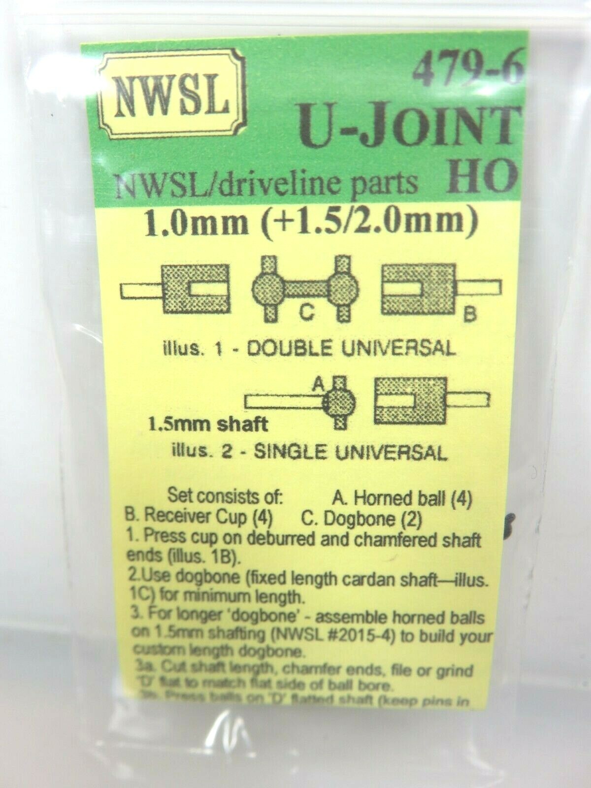 Northwest Short Line NWSL 479-6 Driveline Universal Connector 2.0mm 1 ...