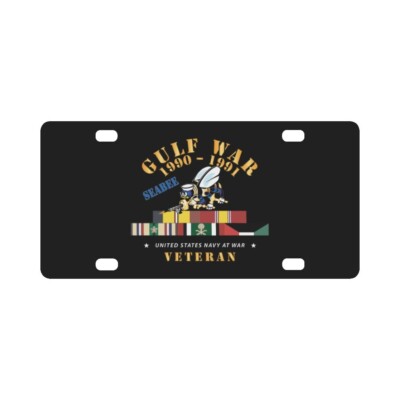 License Plate - Gulf War 1990 - 1991 w Svc Ribbons - CAR - Seabee X 300 ...
