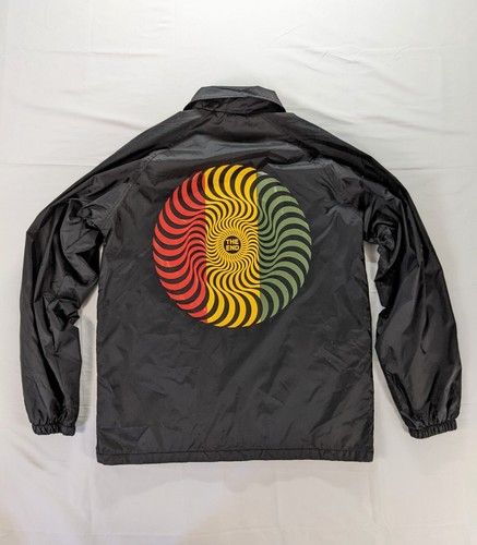 Spitfire The End Windbreaker Nylon Jacket Sz S Black w/ Yellow/Red ...