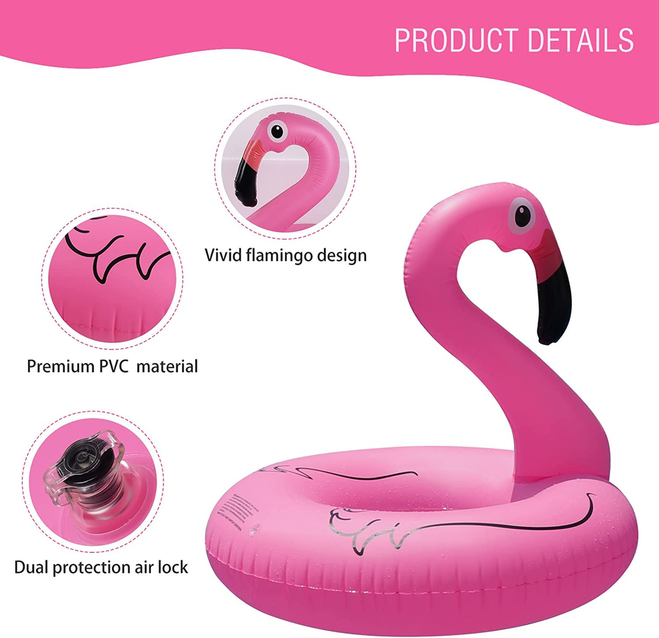 Inflatable Flamingo Pool Floats with Lights, Flyfreeu Solar Powered ...