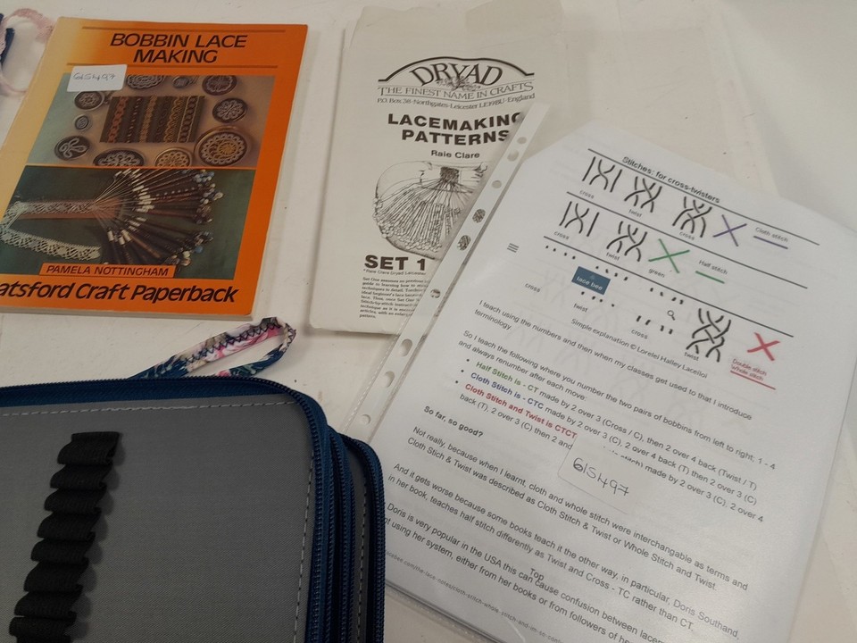 Vintage Bobbin Lace Making Kit with Pillow and Case of Bobbins - Pre ...