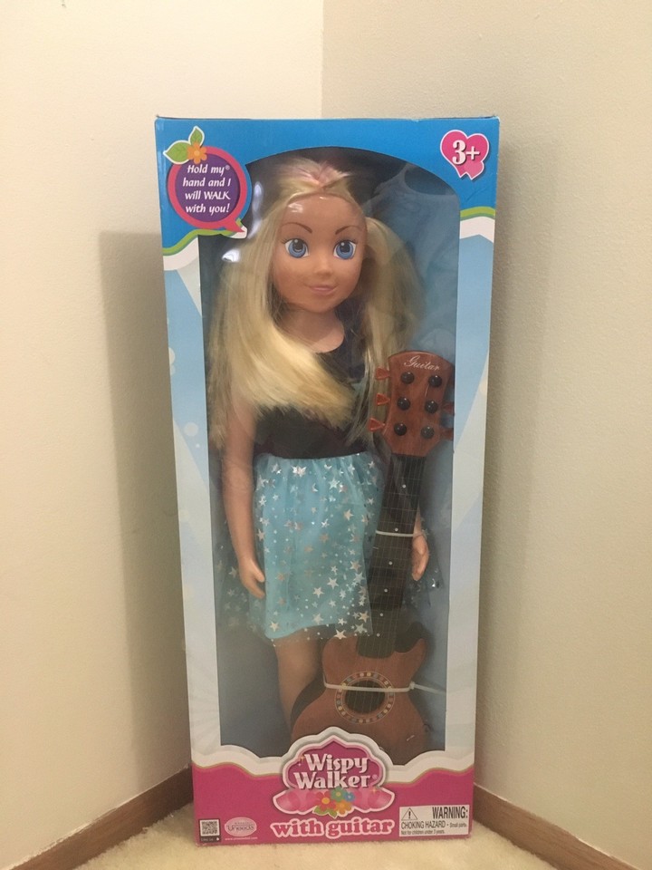 Uneeda Wispy walker doll With Guitar In Box Walks Blonde 2.5 Feet Tall ...