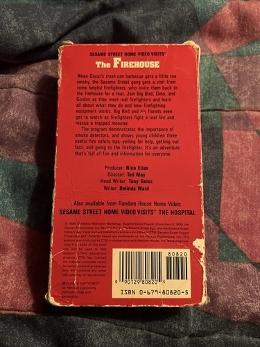 Sesame Street Home Video Visits The Firehouse VHS 1990 Tape VTG HTF CTW ...