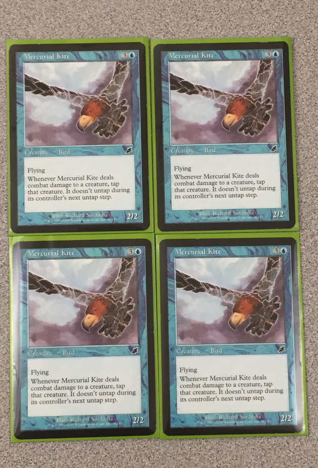 MTG MAGIC THE GATHERING MERCURIAL KITE 4X - SCOURGE - COMMON - LP- MTG ...