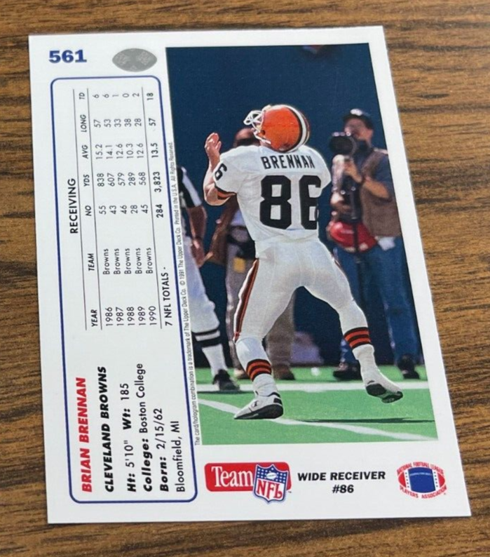 1991 Upper Deck Card # 561 Brian Brennan - Cleveland Browns | eBay