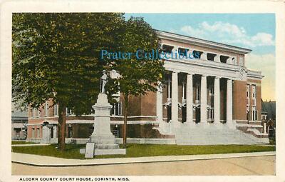 Mississippi, MS, Corinth, Alcorn County Court House 1920's Postcard PM ...