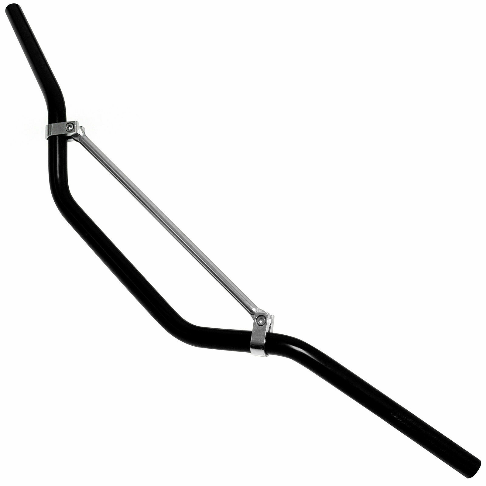 BLACK & CHROME MOTORCYCLE BRACED HANDLEBARS BIKE/MOTORBIKE TRAIL ...