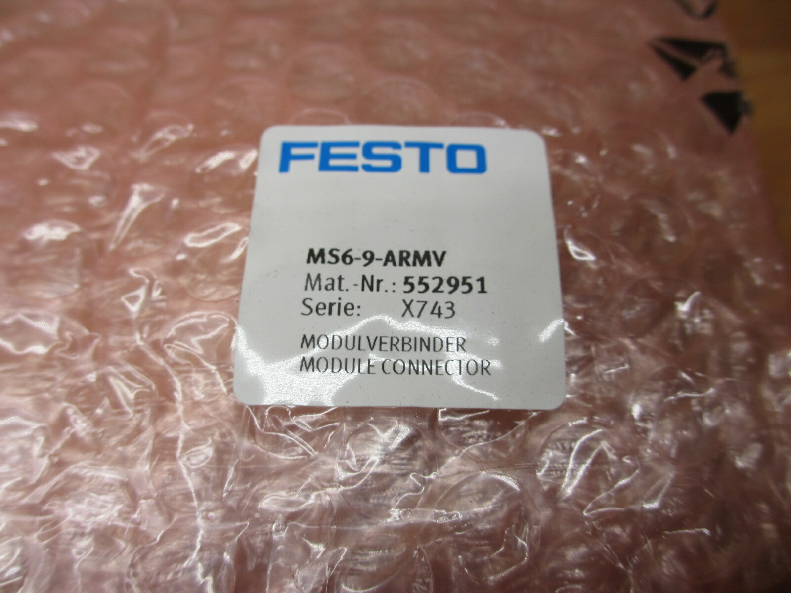 FESTO MS6-9-ARMV Module Connector *New* 552951 | eBay
