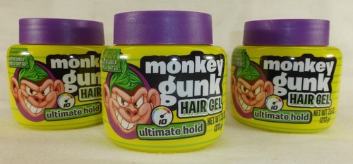 3 Monkey Gunk Hair Gel Ultimate Hold 7.5 Oz | eBay
