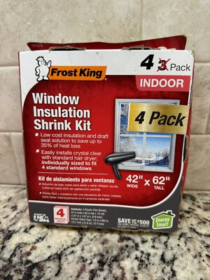 4-PACK Window Insulation Kit for Cold Drafts, Winter, Easy Install ...