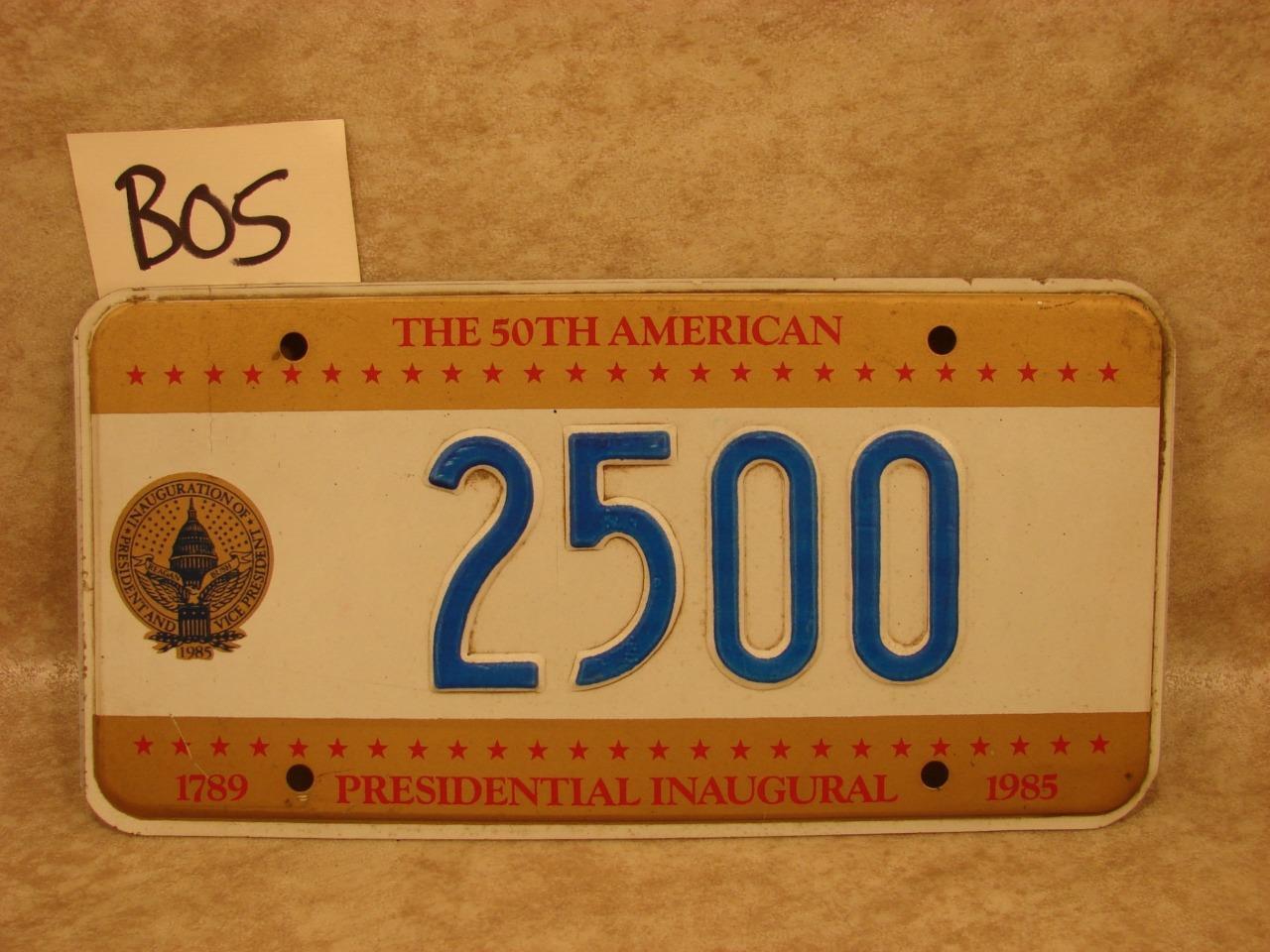 B05 VINTAGE THE 50TH PRESIDENTIAL INAUGURAL LICENSE PLATE #2500 1789 ...
