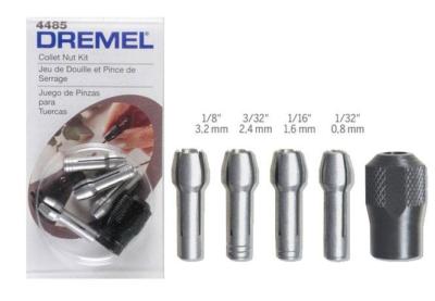 Dremel 4485 Collet Nut Kit & Collets 480 481 482 483 | eBay