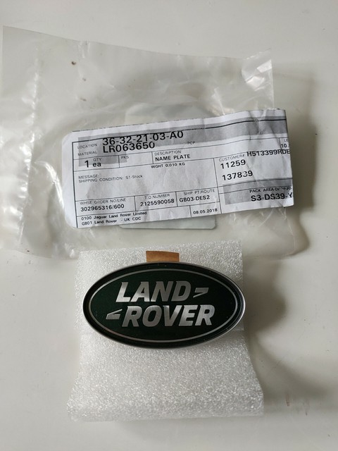 Genuine Land Rover Rear Quarter Oval Badge Discovery Sport 2014 HSE 4wd ...