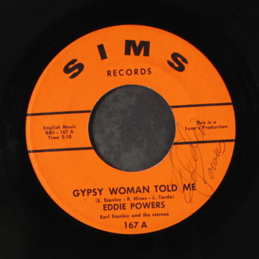 EDDIE POWERS: gypsy woman told me / somebody told me SIMS 7" Single 45 ...