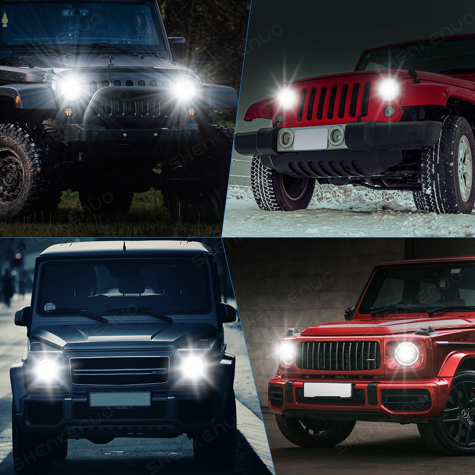 7 Inch LED GLASS Headlight Round, ORIGINAL CLASSIC LOOK conversion ...