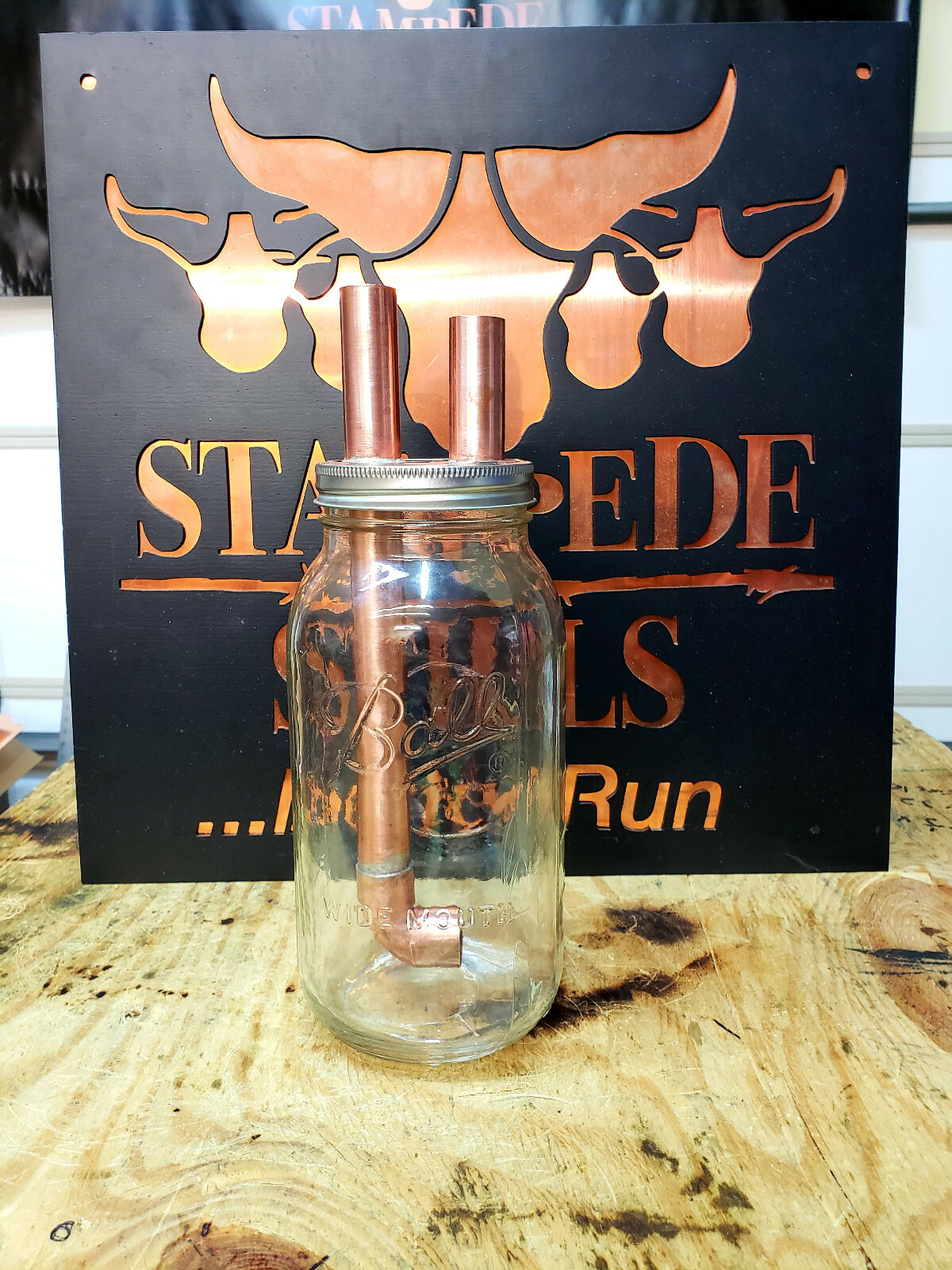 PAIR 20oz 1/2" Copper Pipe 1/2 Gallon Mason Jar Thumper Kit + Insulated ...