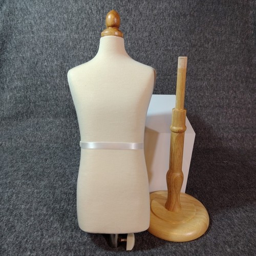 Mini Mannequin Dress Form with Wooden Base Adjustable Doll Baby Toddler ...