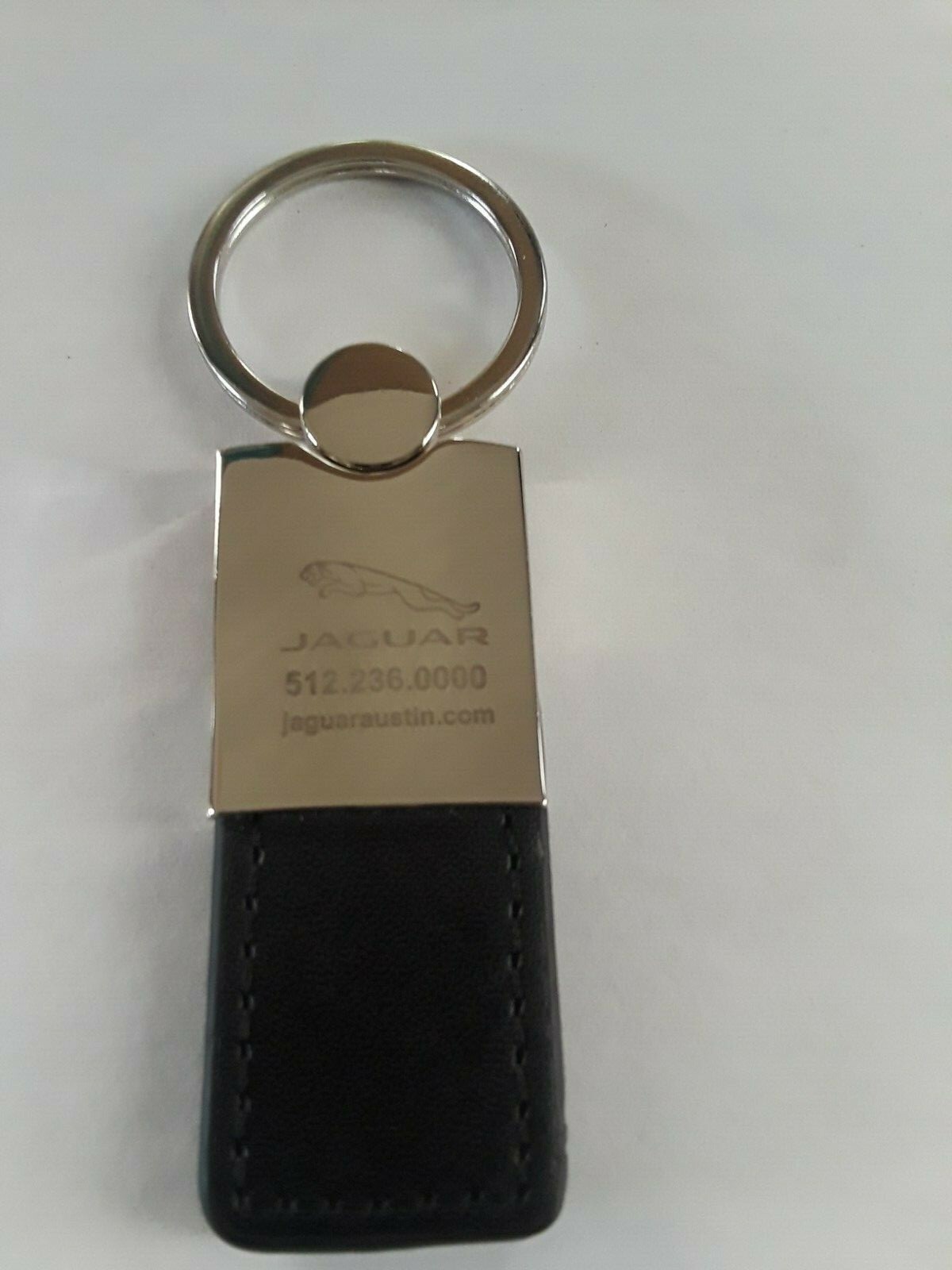 Black Leather Chrome Finish "Jaguar" Key Ring / Chain | eBay