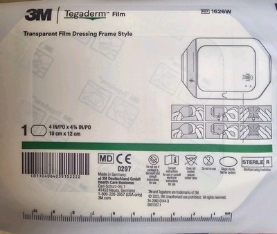 3M 1626W Tegaderm Transparent Film Dressing 4" X 4 3/4" - Pack of 10 | eBay