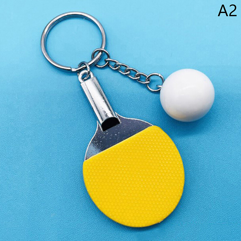 Sport Ping Pong Table Tennis Ball Badminton Bowling Ball Keychain Key ...