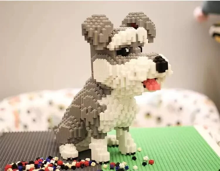 BDYDT Dog Schnauzer Micro Building Blocks Set(2817PCS) Gift for Adults ...