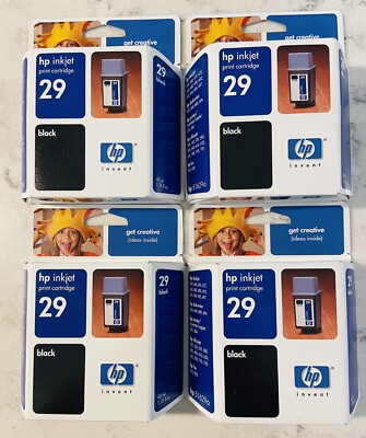4 NEW Genuine Sealed HP 29 Black Inkjet Ink Cartridge HP 51629A Exp 10/ ...