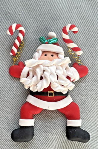 Handcrafted Fimo Clay Santa Christmas Figure/Ornament 4.25x3" | eBay