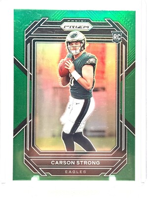 2022 Prizm Football Carson Strong Green prizm sp Eagles Cardinals | eBay