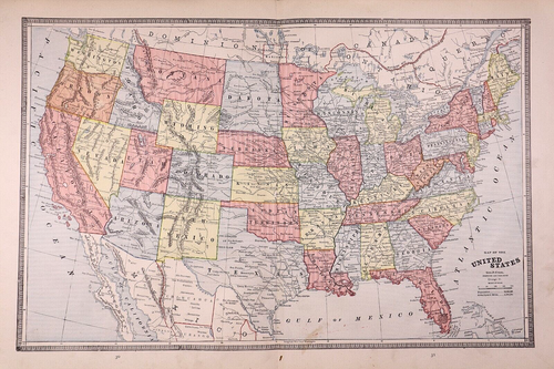 1885 Map ~ UNITED STATES w/ TERRITORIES ~ (13x21) ~ Free S&H | eBay ...