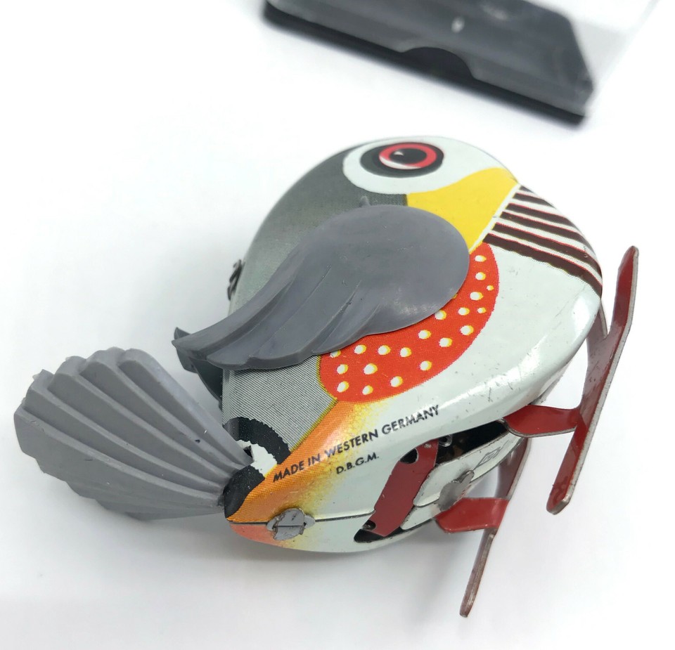 Lehmann Germany Wind Up Tin Toy 943 Luli Bird Litho 1960s no key Box ...