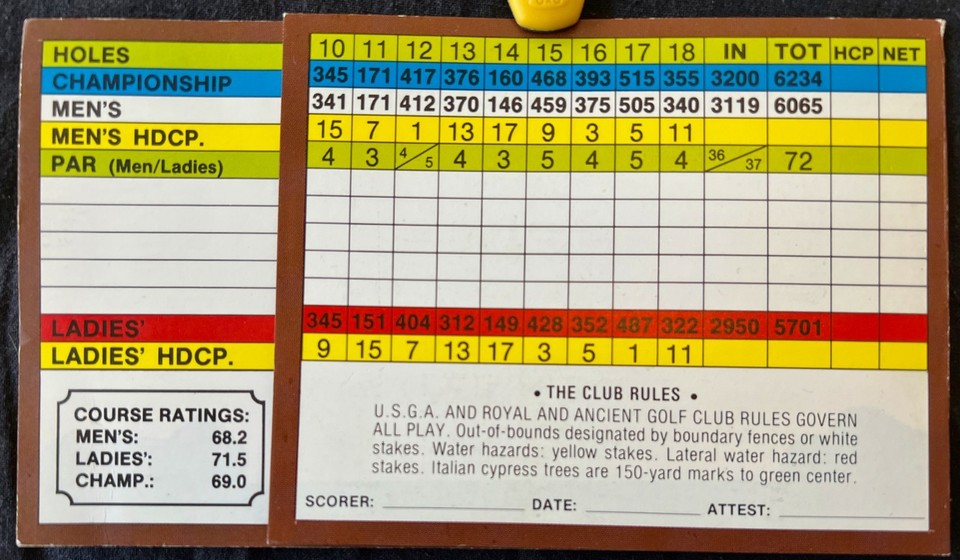 Vintage Unused Pajaro Valley Golf Club Scorecard & Course Map ...