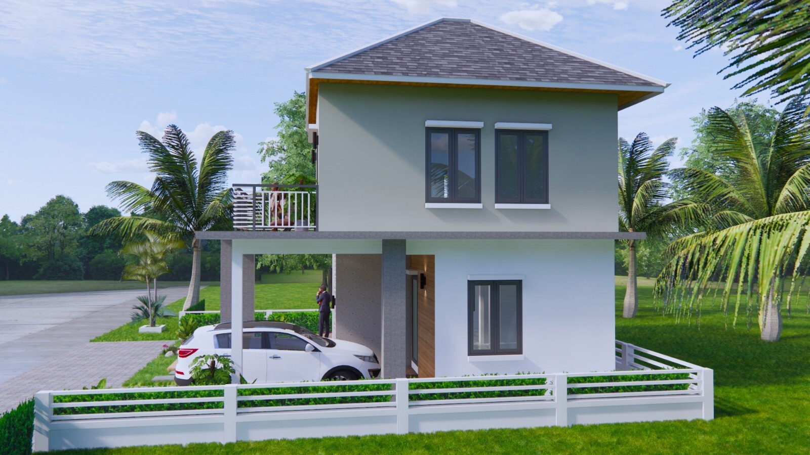 26x26 Feet Small House Plan 8x8 Meter 3 Bed 3 Bath Hip Roof (PDF &A4 ...