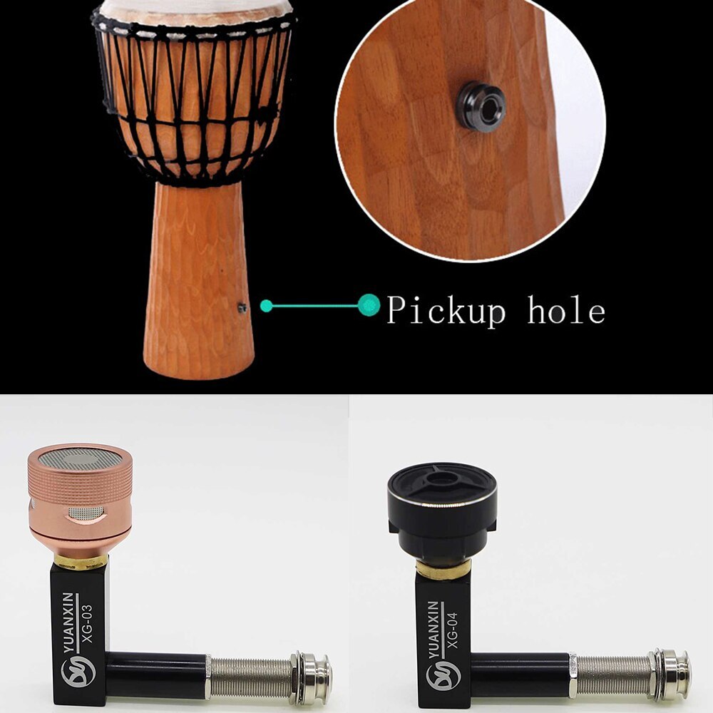 African Drum Pickup with Microphone Djembe Drum Black Rose Gold Drum ...