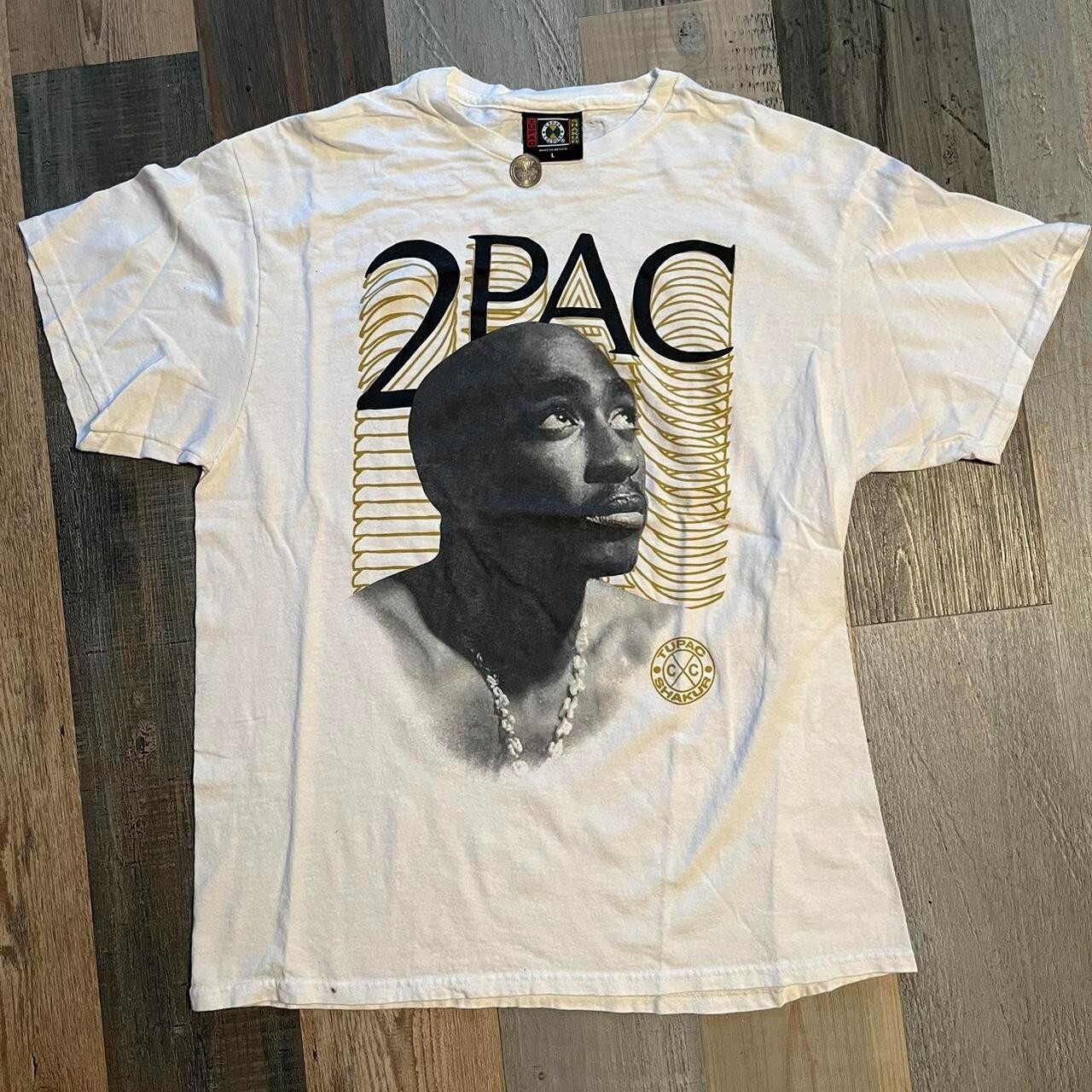 Tupac 2Pac Shakur White Cross Colours T-Shirt Size L… - Gem