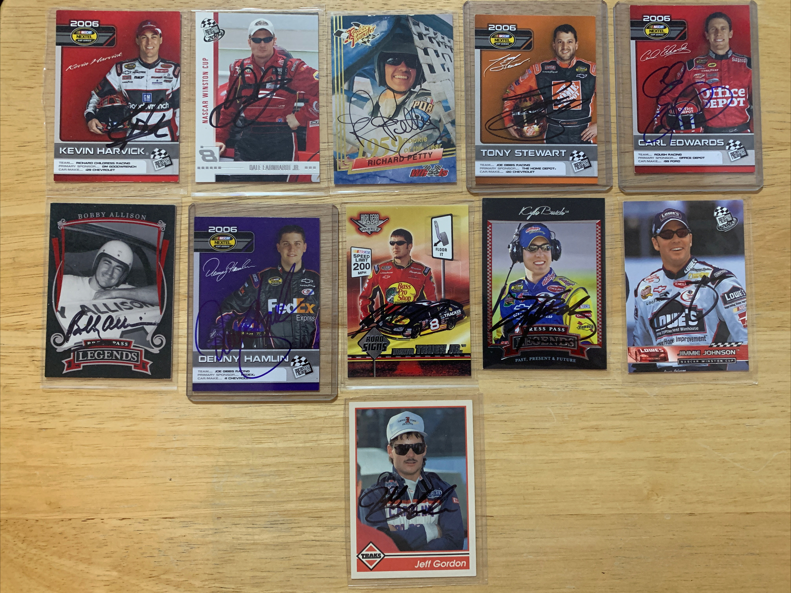 Autographed NASCAR Driver Cards- Jeff Gordon(Rookie), Dale Jr, Johnson ...