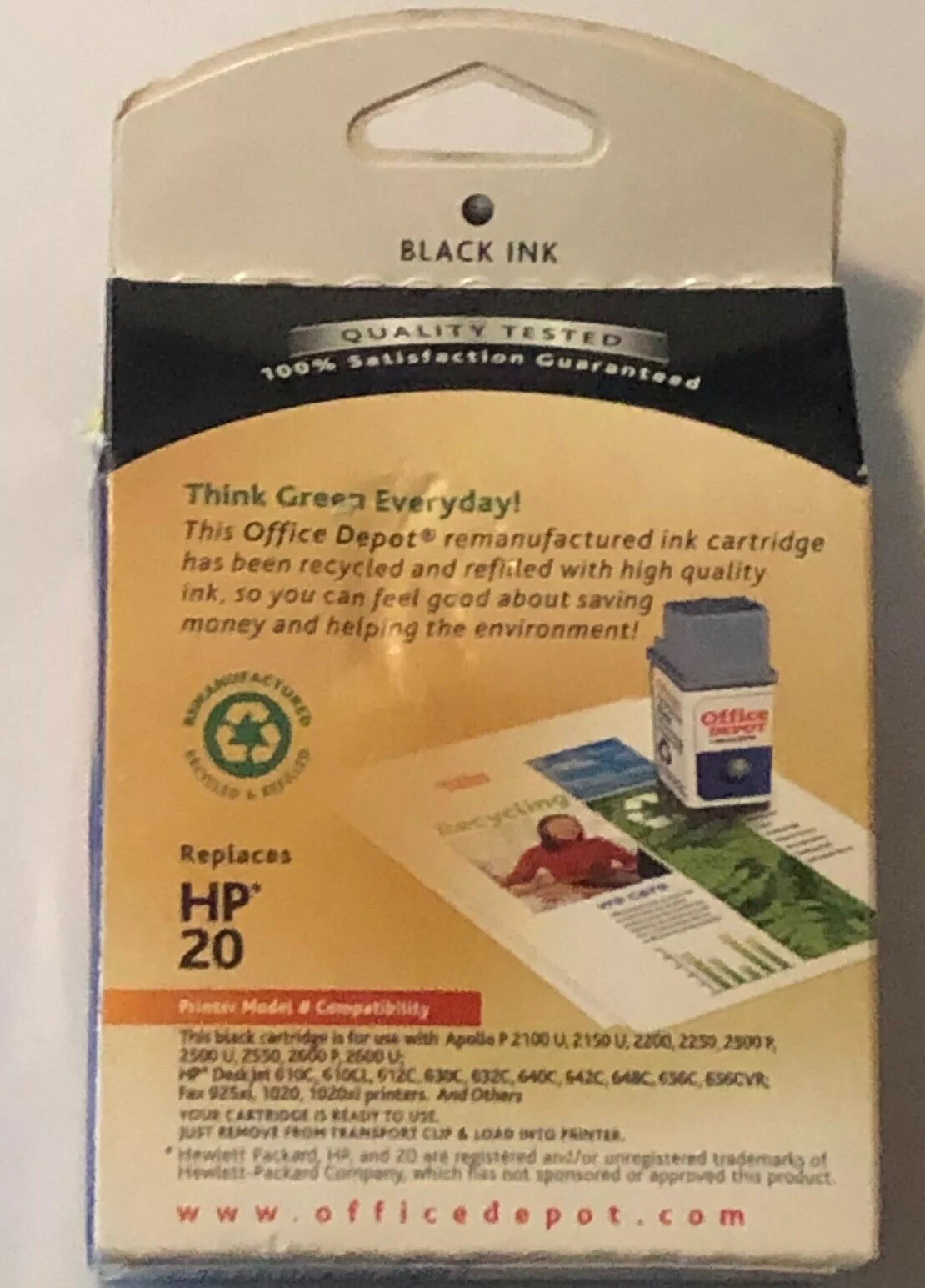 NEW! HP 20 Ink Black Office Depot Brand Cartridge Black Unknown ...