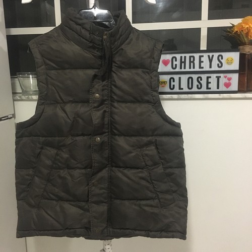 Arizona Vest Medium Green Mens Puffer Full Zip Snap Up Sleeveless ...